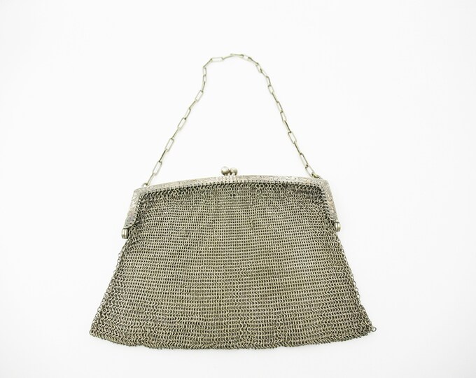 Antique German Silver Mesh Purse Handbag Art Deco Purses Sterling ...