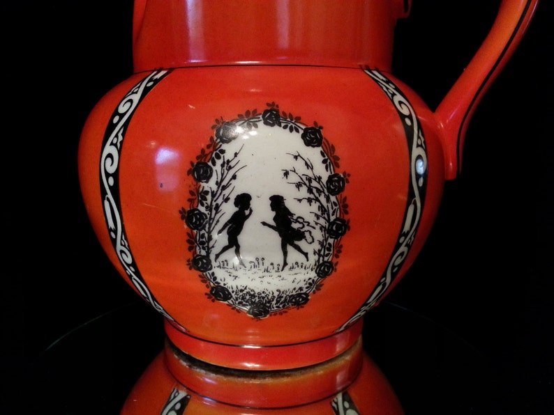 Czech Pitcher Antique Silhouette Decanter Pottery Pitcher ...