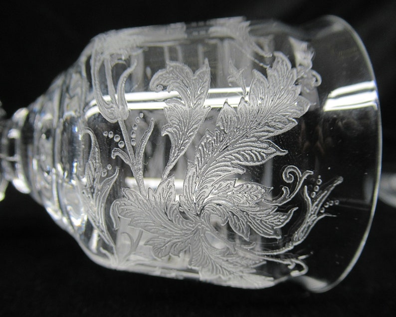 Lot of Five Cut Glass Etched Hand Cut Crystal Cordials Liqueur | Etsy