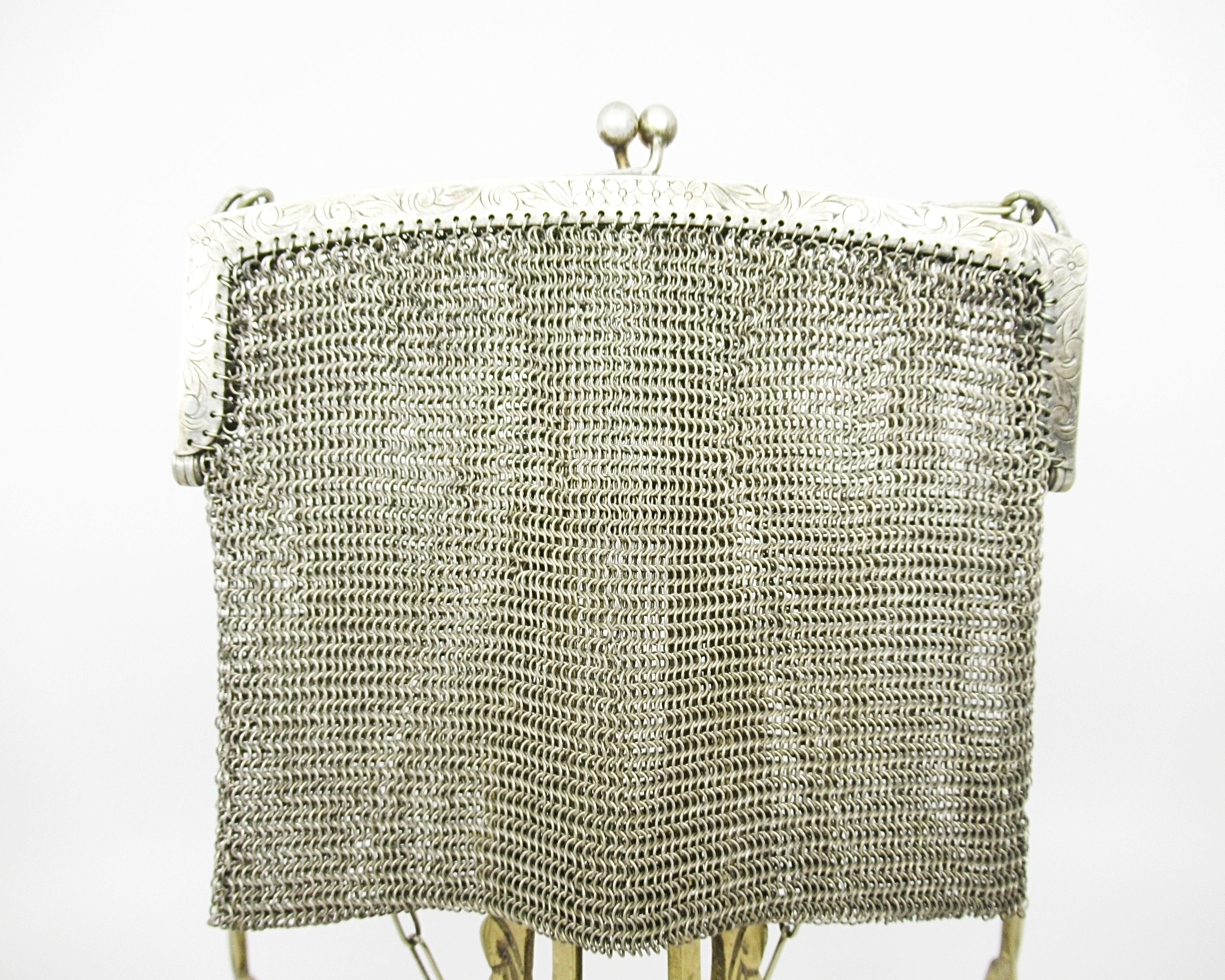 Antique German Silver Mesh Purse Handbag Art Deco Purses | Etsy