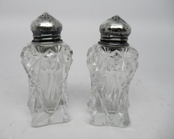 Cut glass salt and pepper shakers store