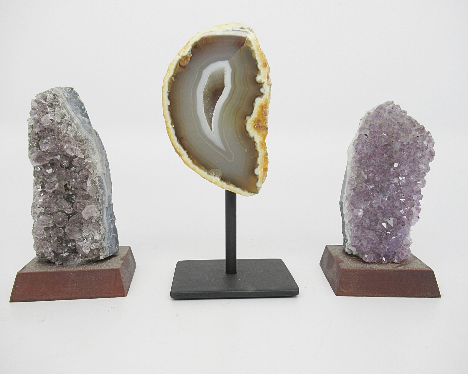 Polished Geode on Stand With Amethyst Rock Samples Rock - Etsy
