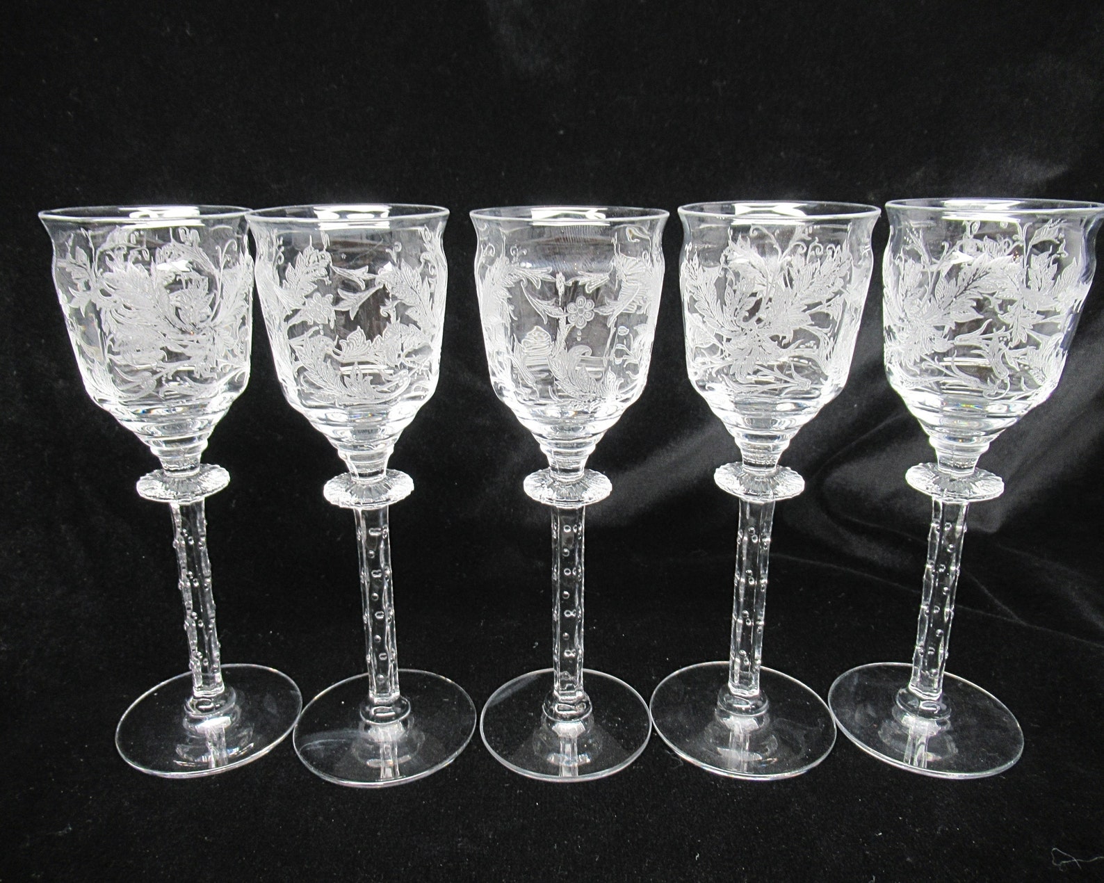 Lot of Five Cut Glass Etched Hand Cut Crystal Cordials Liqueur - Etsy