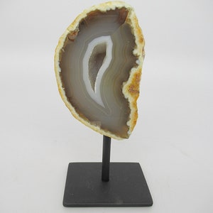 Polished Geode on Stand With Amethyst Rock Samples Rock Collecting ...
