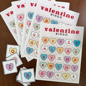 Printable Valentine BINGO - Conversation Heart BINGO- Kids Valentine ...