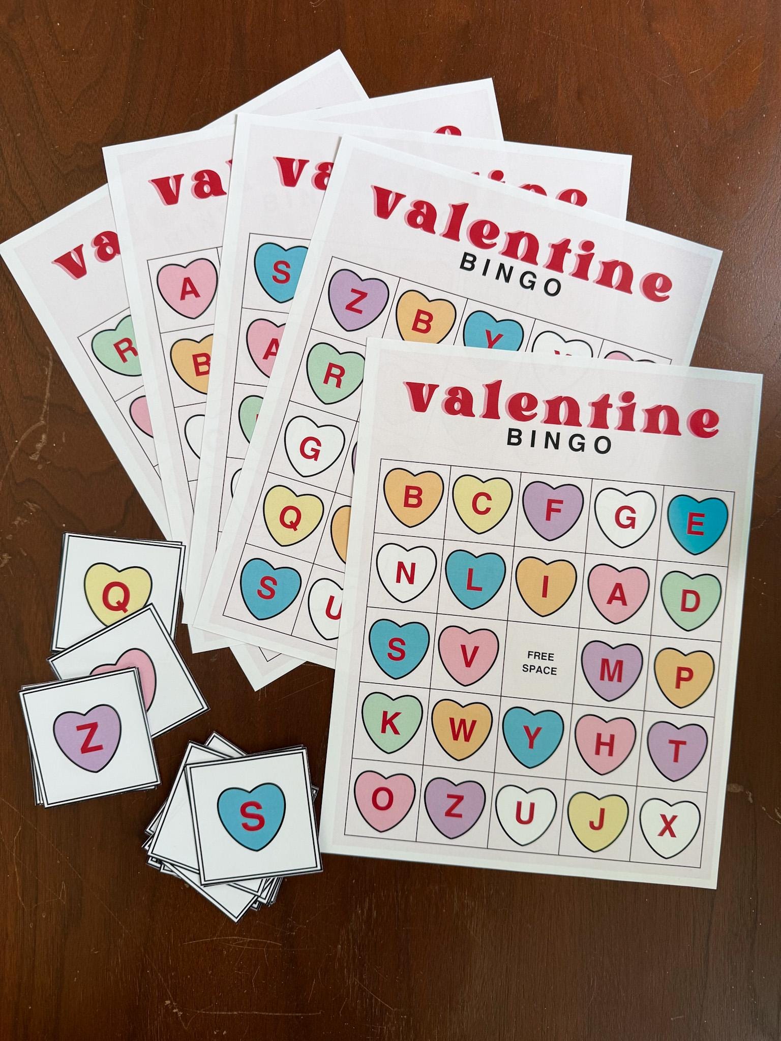Printable Valentine BINGO - Conversation Heart BINGO- Kids Valentine ...