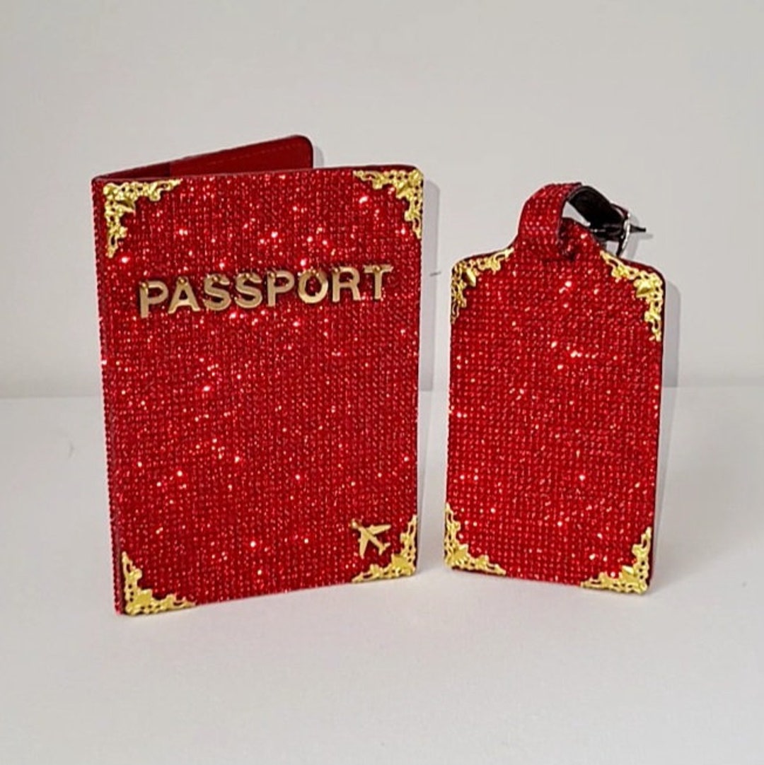 Bling Glam Red Passport Cover Set - Etsy