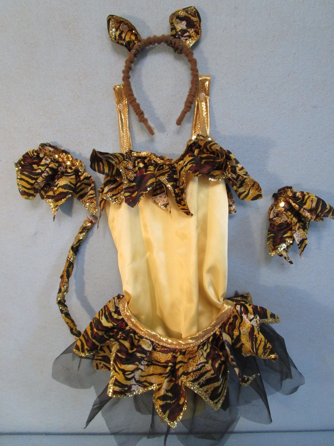 TIGER COSTUME (GIRL Sz 10) Medium/ Large Child Lc Mc (custom Made) Med ...