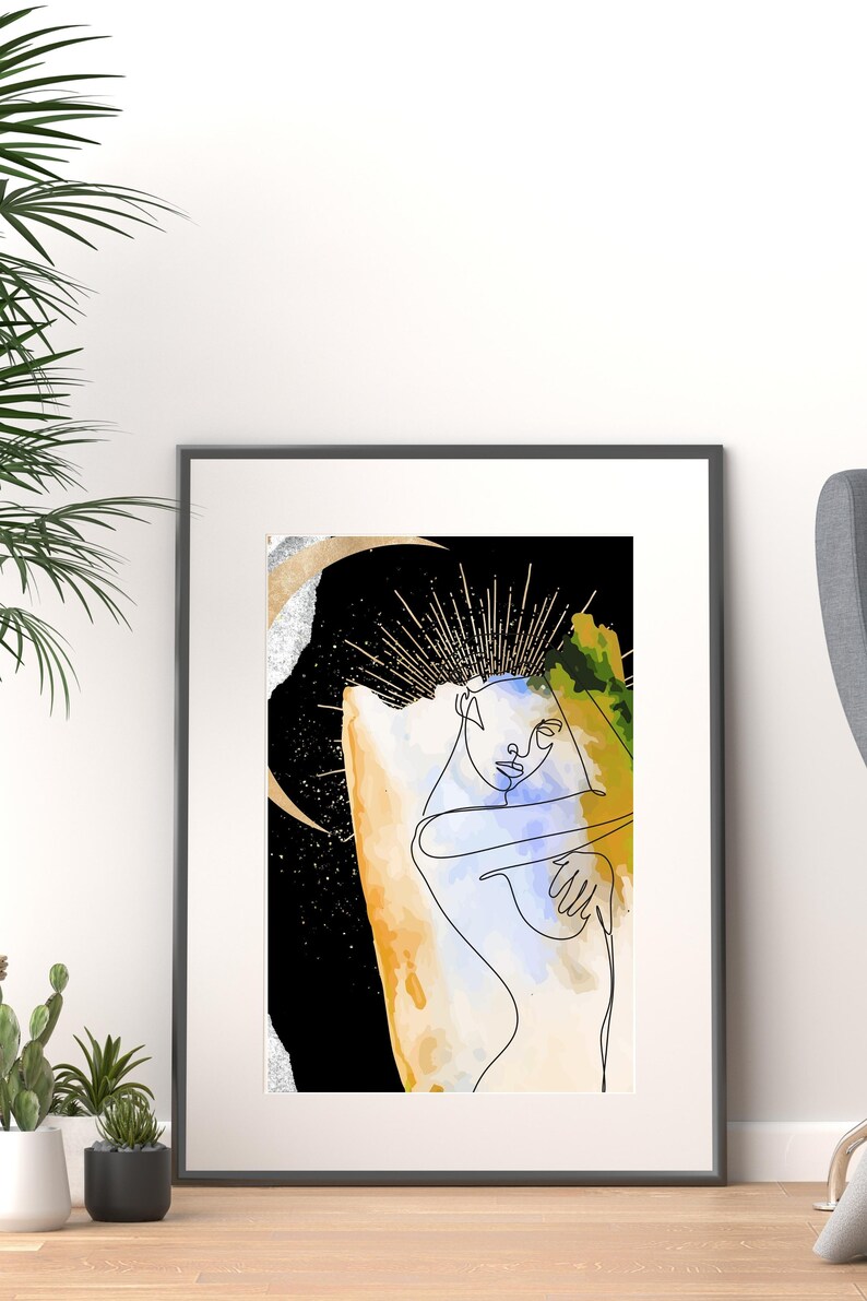 Abstract Watercolor Woman Line Drawing - Etsy