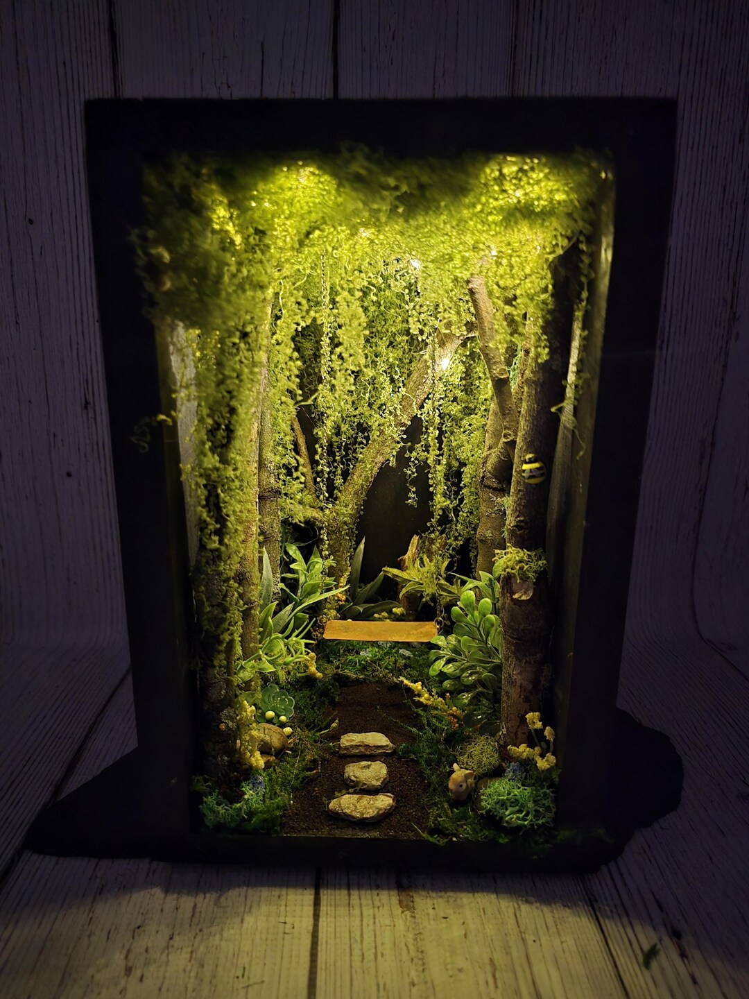 Completed Forest Path Book Nook, Forest Book Shelf Decor, Miniatures ...
