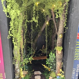 Completed Forest Path Book Nook, Forest Book Shelf Decor, Miniatures ...