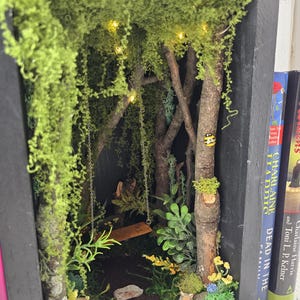 Completed Forest Path Book Nook, Forest Book Shelf Decor, Miniatures ...