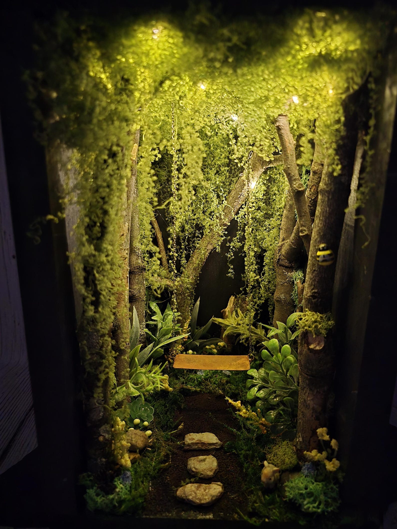 Completed Forest Path Book Nook, Forest Book Shelf Decor, Miniatures ...