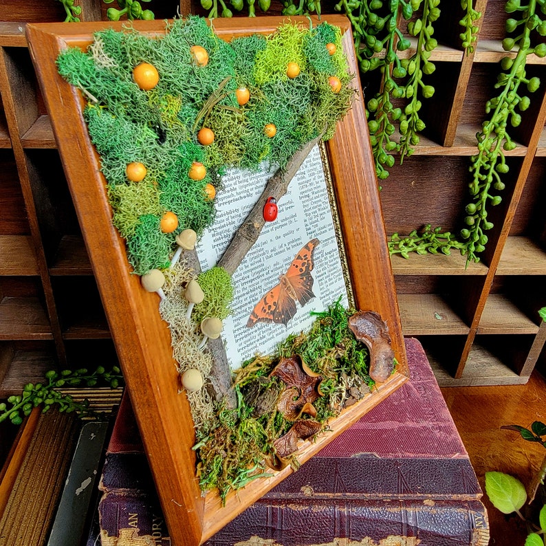 Miniature Butterfly Nature Scene, Cottage Core Decor, Goblin Core Decor ...