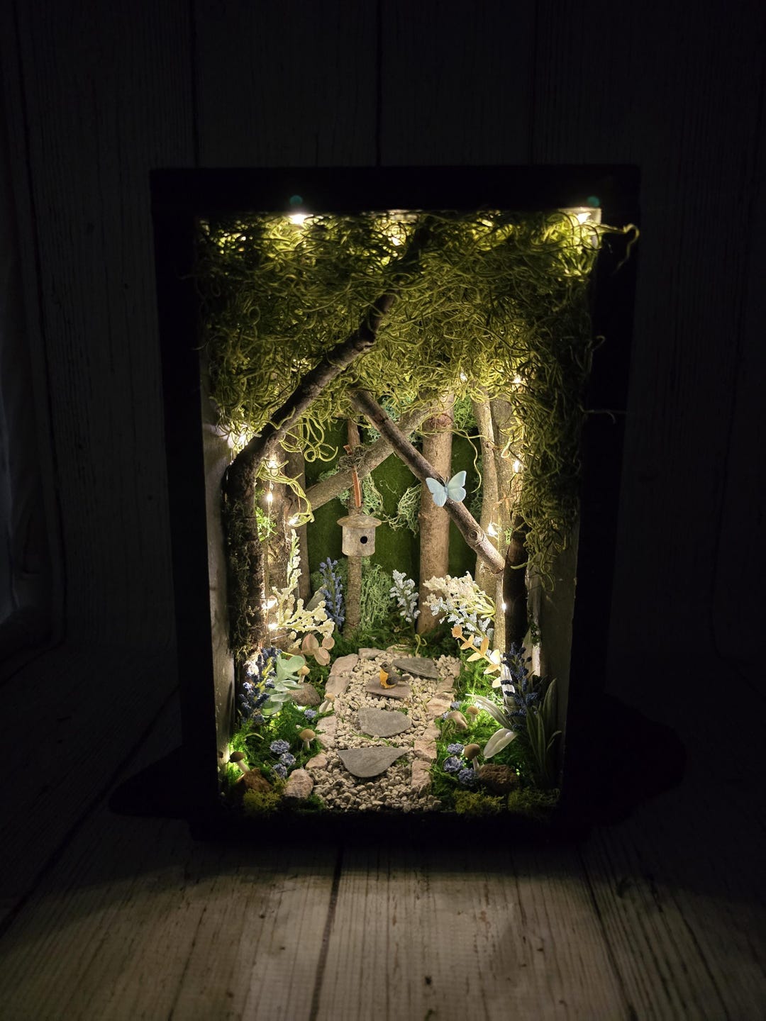 Completed Forest Path Book Nook, Forest Book Shelf Decor, Miniatures ...