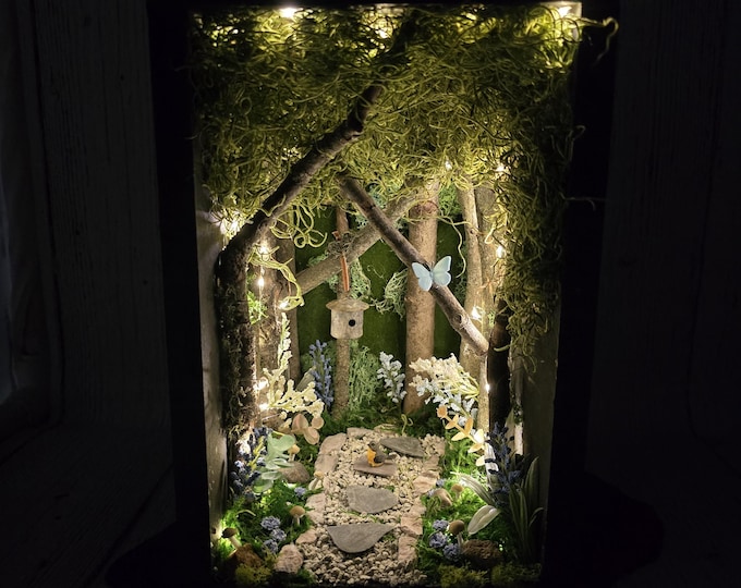 Completed Forest Path Book Nook, Forest Book Shelf Decor, Miniatures ...