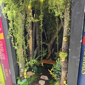 Completed Forest Path Book Nook, Forest Book Shelf Decor, Miniatures ...