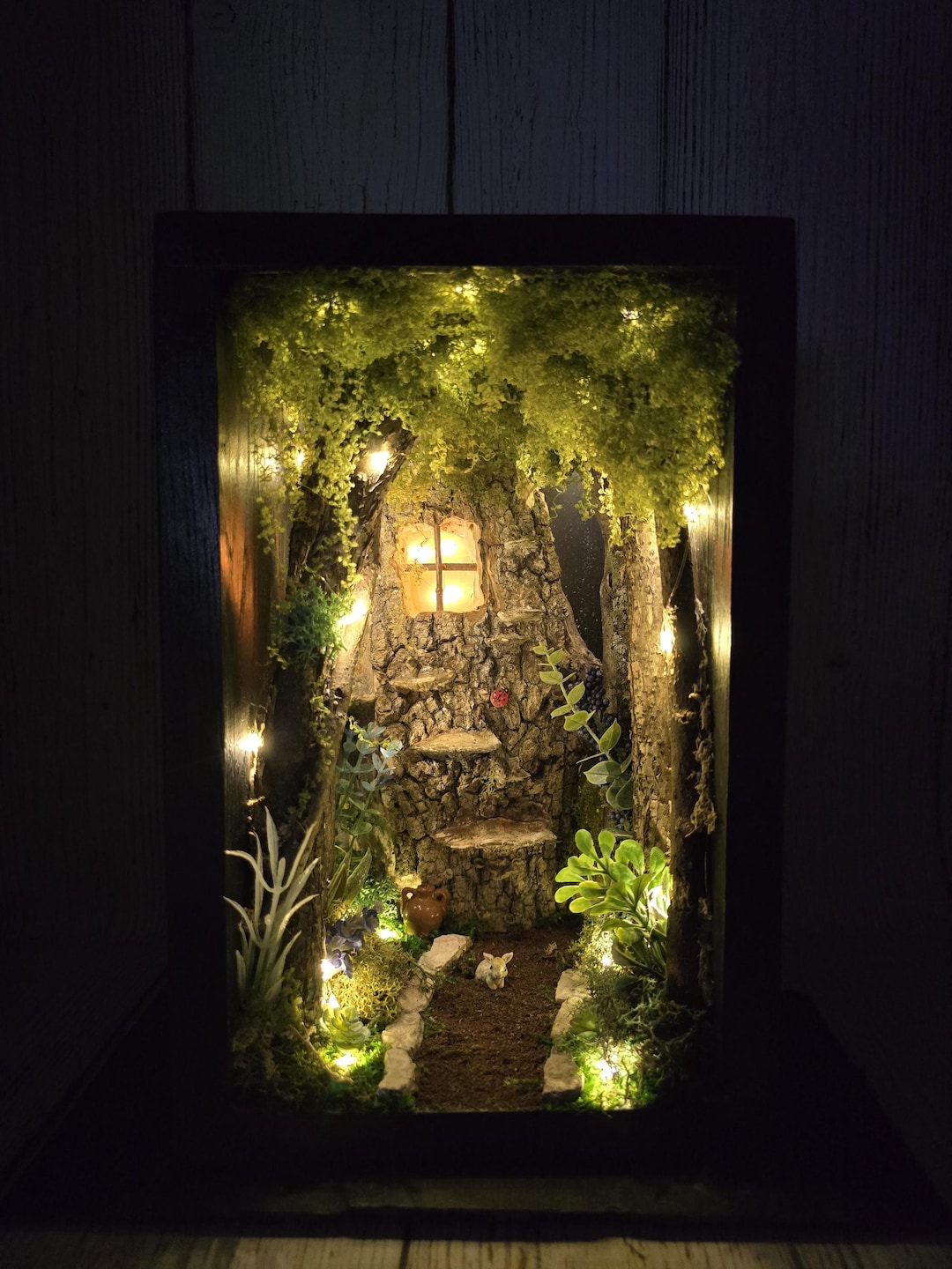 Completed Forest Path Book Nook, Forest Book Shelf Decor, Miniatures ...