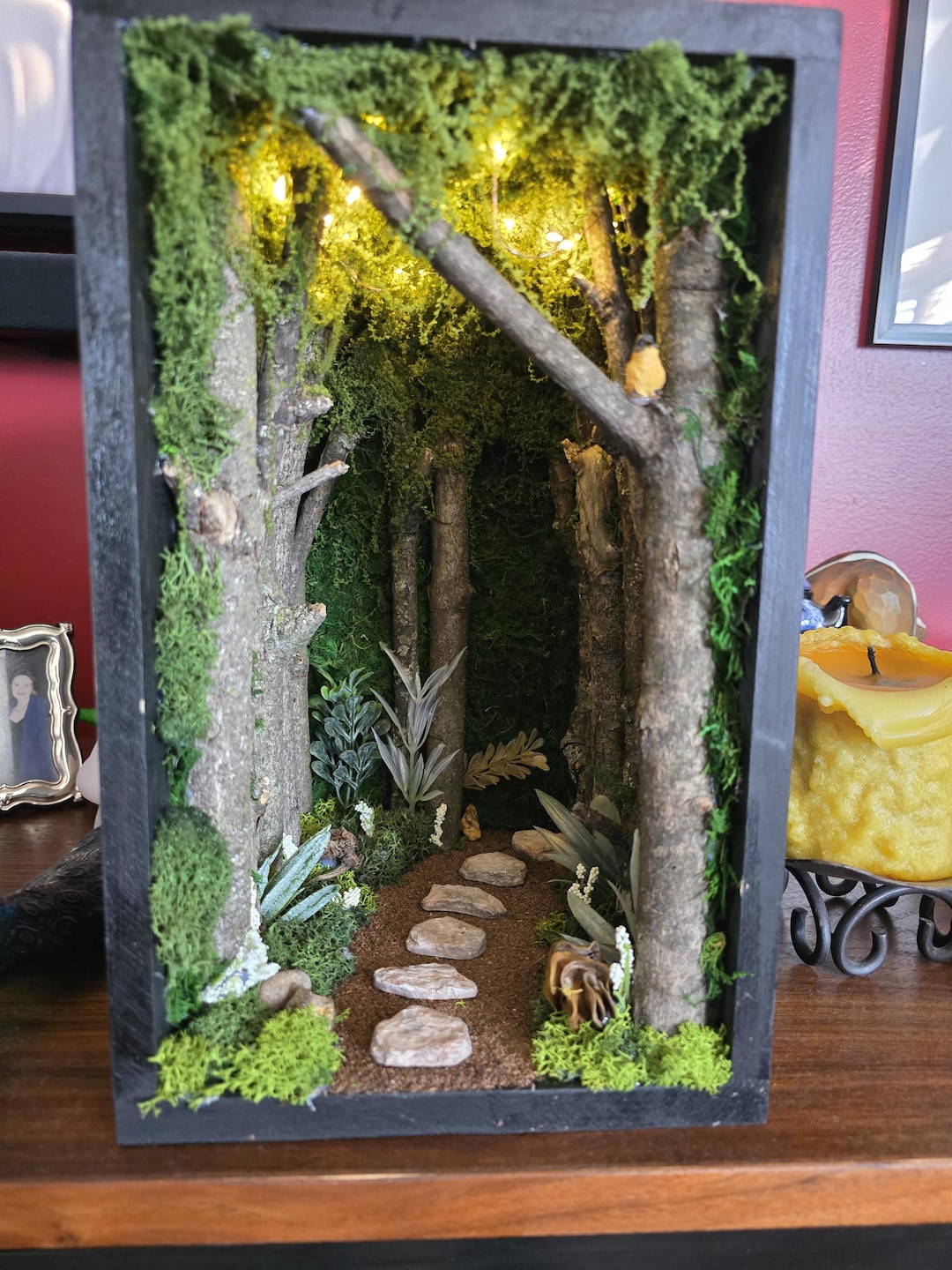 Completed Forest Path Book Nook, Forest Book Shelf Decor, Miniatures ...