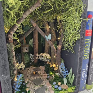 Completed Forest Path Book Nook, Forest Book Shelf Decor, Miniatures ...