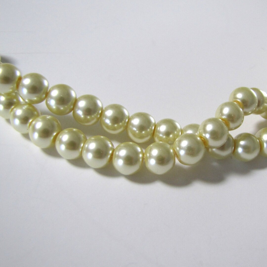 8 Mm Pale Yellow Pearls, Celestial Pearls, Pearl Beads, Yellow Pearls ...