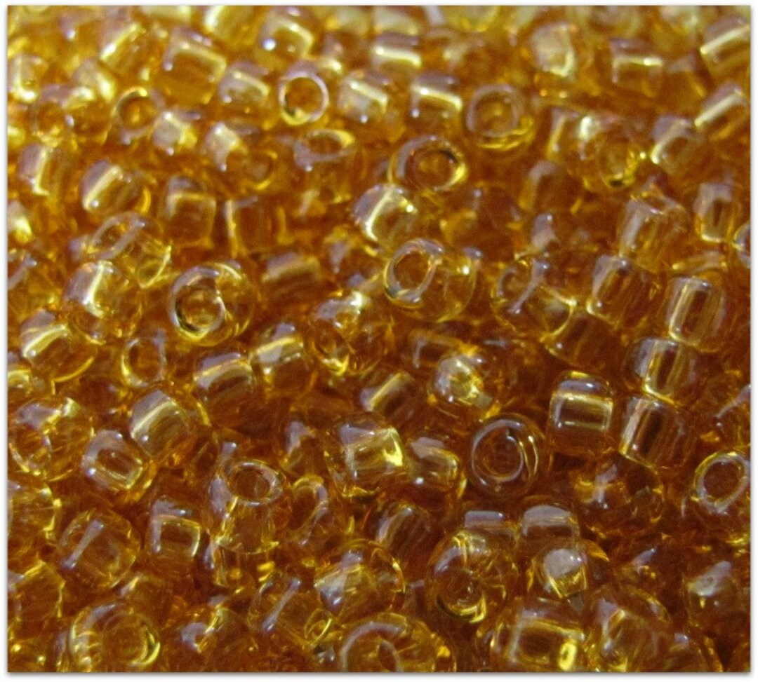 8/0 Transparent Amber Seed Beads 10 Grams Seed Beads 4433 - Etsy