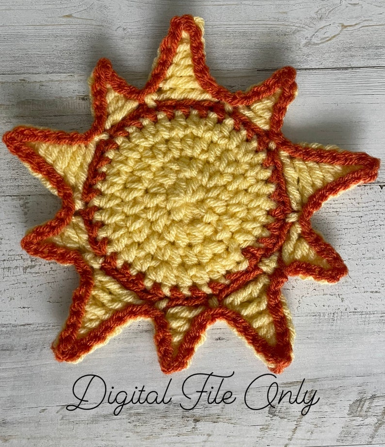 Sunshine Coaster Crochet Pattern PDF Digital File Only - Etsy
