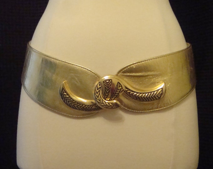 Metallic Gold Belt With Gold Metal Buckle Adjustable Sizes - Etsy