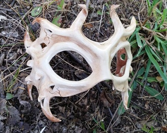 Sprite: Bone hand-painted Leather Mask | Etsy