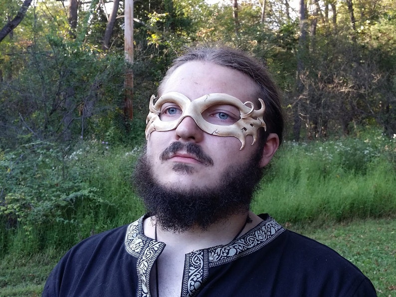 Sprite: Bone (hand-painted Leather Mask) - Etsy