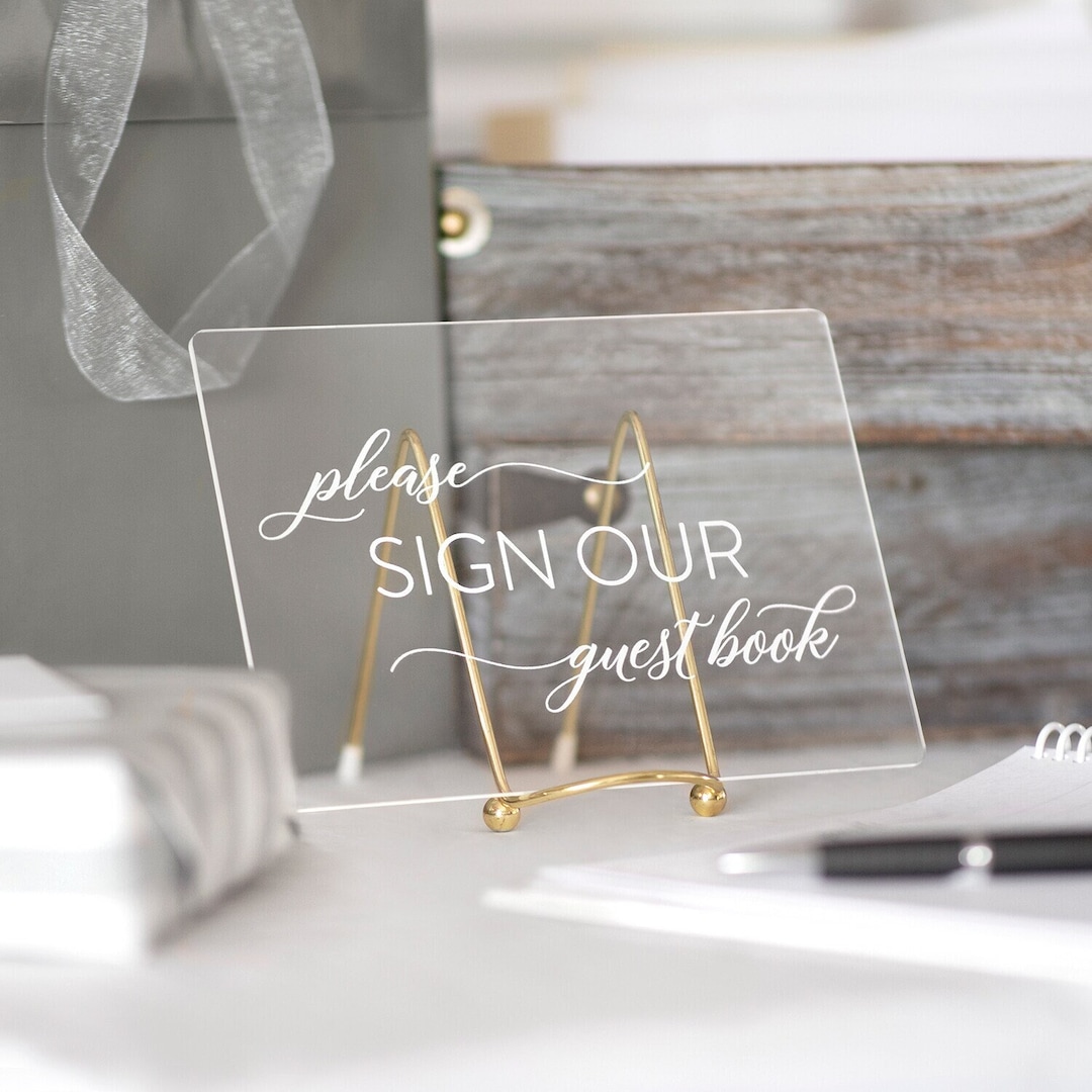 Please Sign Our Guest Book Acrylic Sign- UV Printed- 7" X 5" - Etsy