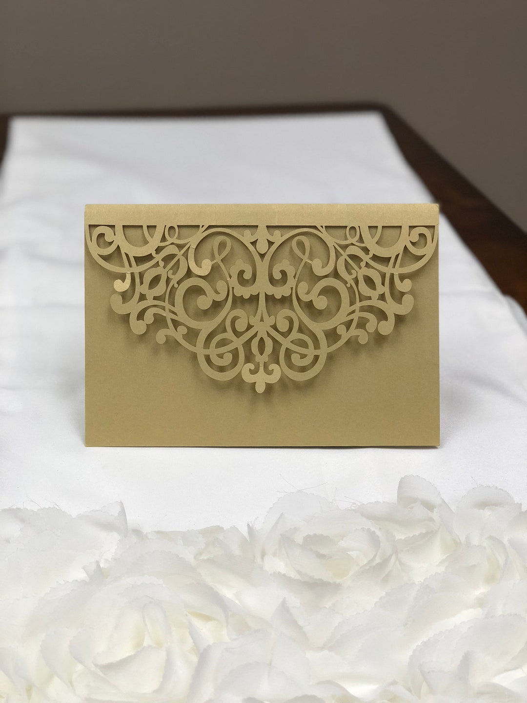 Pocket ONLY Gorgeous Laser Cut Wedding Invitation No Inserts or ...
