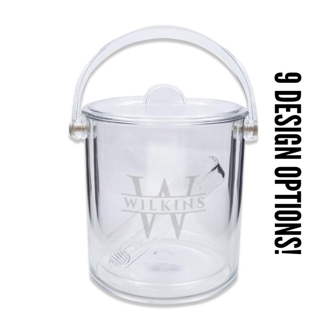 Personalized Acrylic Ice Bucket, Custom Monogram Ice Bucket, Engraved ...