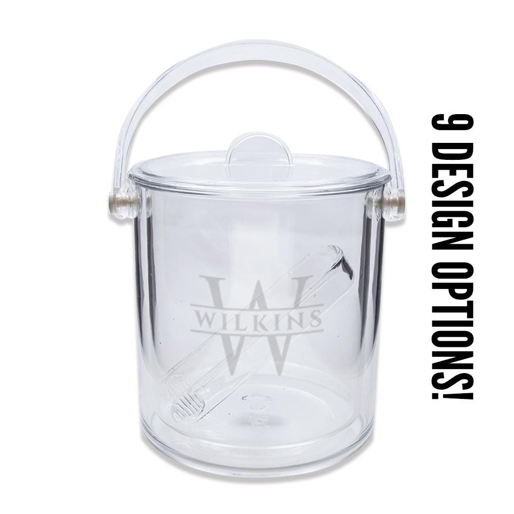 Personalized Acrylic Ice Bucket: Custom Monogram Engraved Gift - Etsy