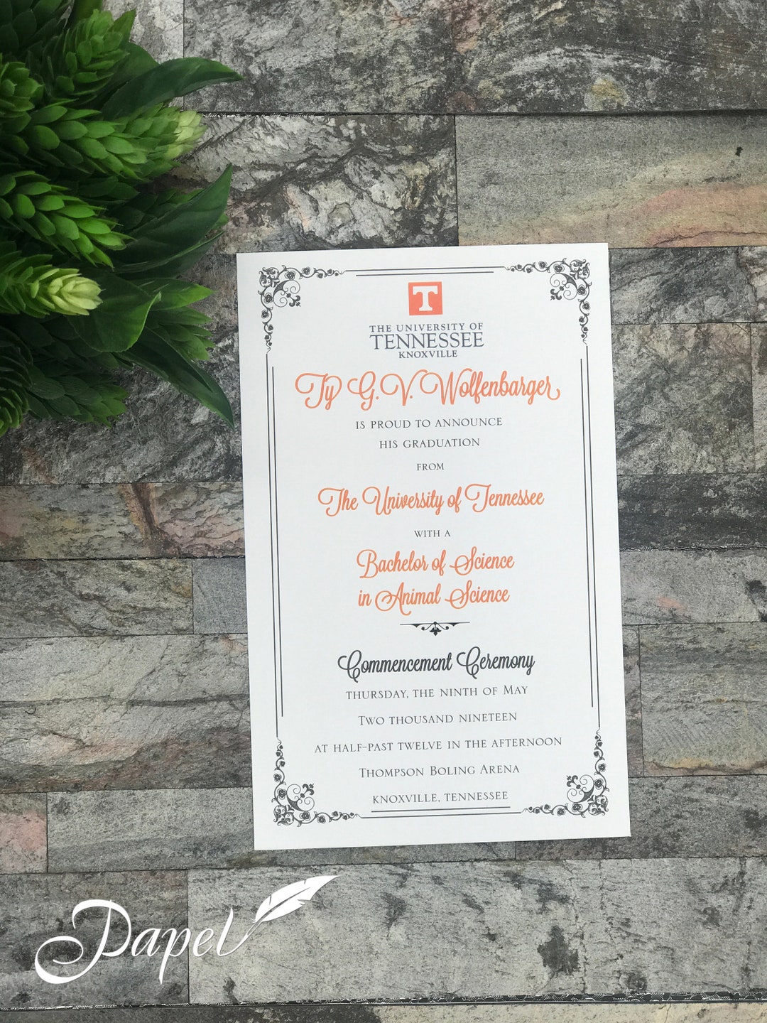University of Tennessee Knoxville or ANY College Graduation Invitation ...