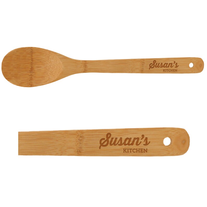 Custom Engraved Wooden Bamboo Spoon Shower Housewarming Gift - Etsy