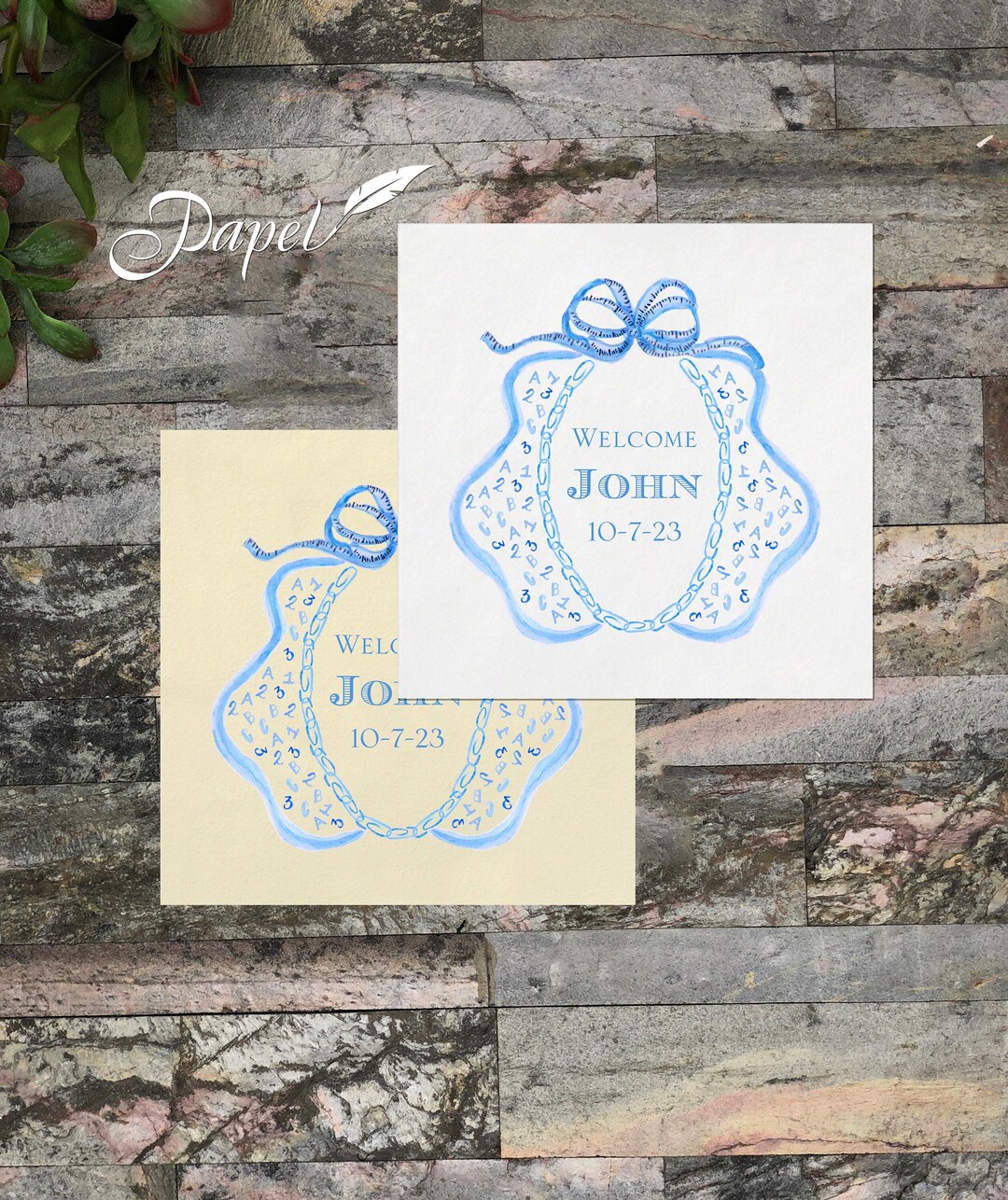 Baby Shower Napkin for Boys, Baby Boy Bib Shower Napkin, Sip N See ...