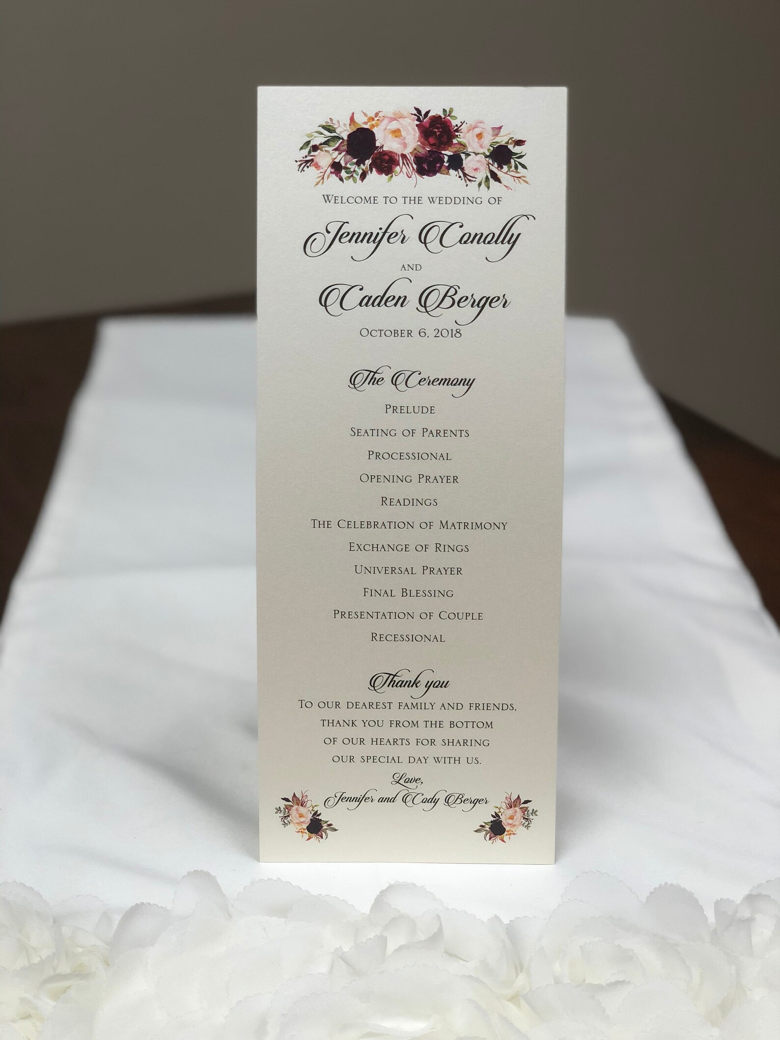 Wedding Programs Bright Floral Flowers Traditional Tall - Etsy