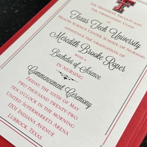 Texas Tech Graduation Invitations: Custom Celebration Announcements - Etsy