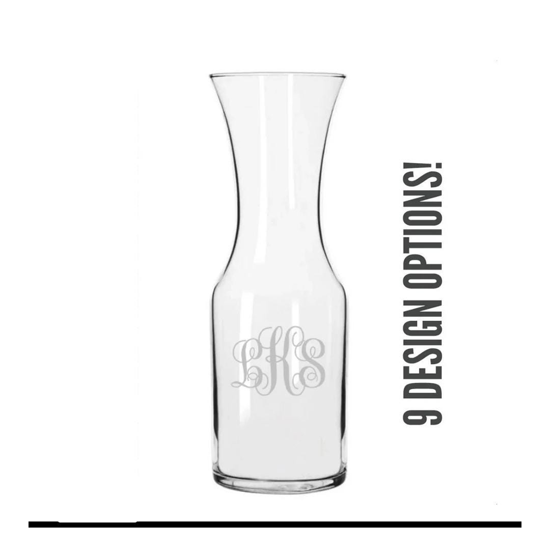 Custom Engraved Glass Water Carafe – Personalized With Last Name ...