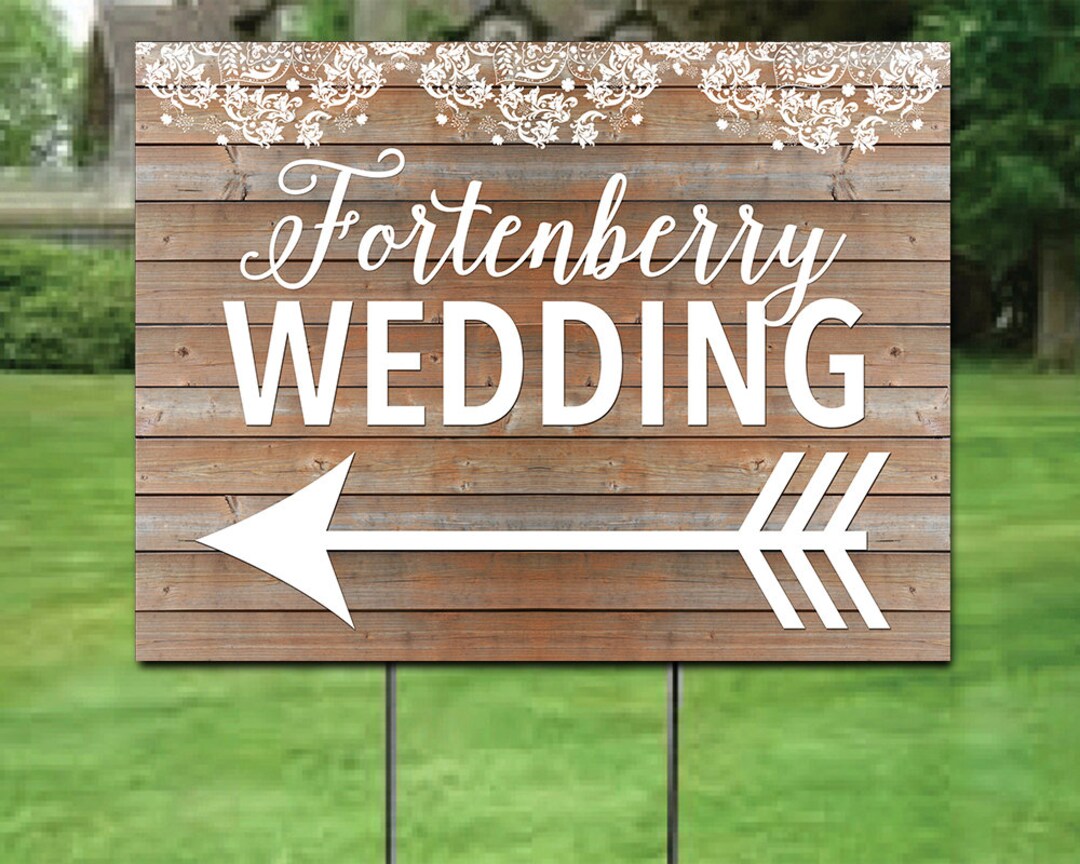 Custom Wedding Directions Yard Sign Double Sided Directions Sign ...