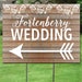 Wedding Directions Yard Sign White Roses Ivory Gold Double Sided ...