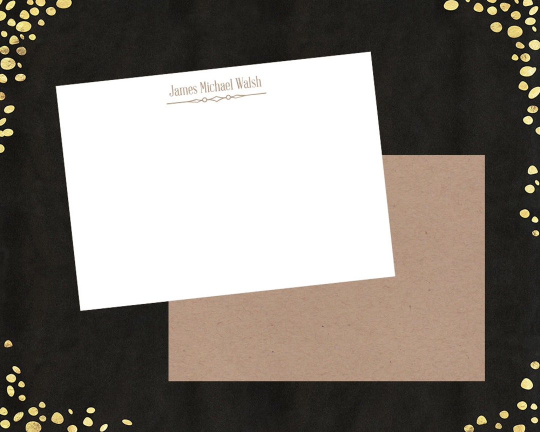 Personalized Thank You Notecards: Custom Stationery, Masculine Design ...