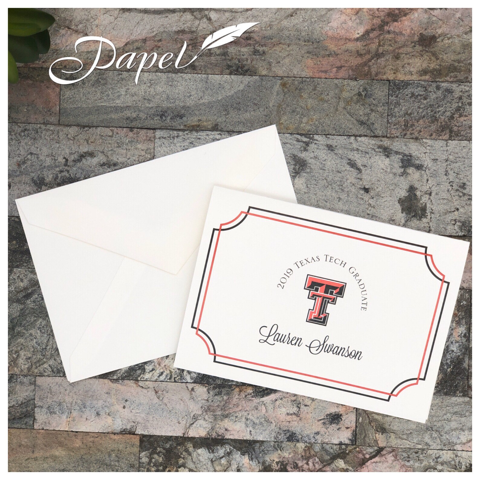 Texas Tech Any University Graduation Thank You Cards Notecards | Etsy