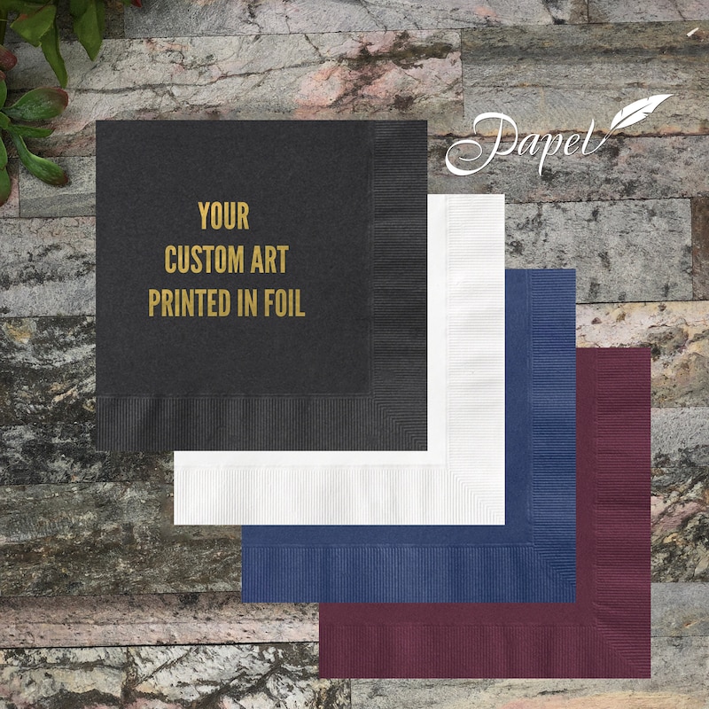Custom Design Foil Napkin - Etsy
