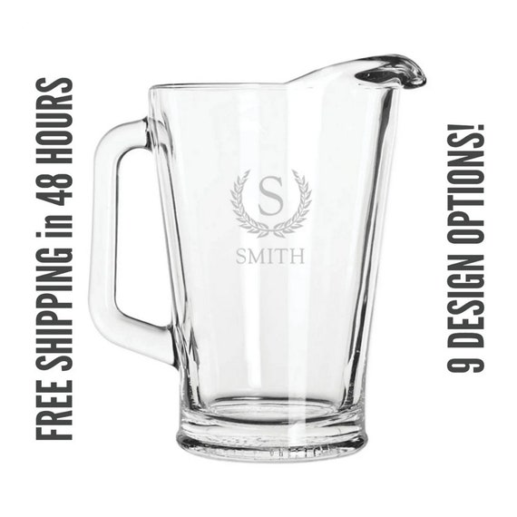 Custom Engraved Glass Beer Pitcher Personalized Outdoor Use - Etsy