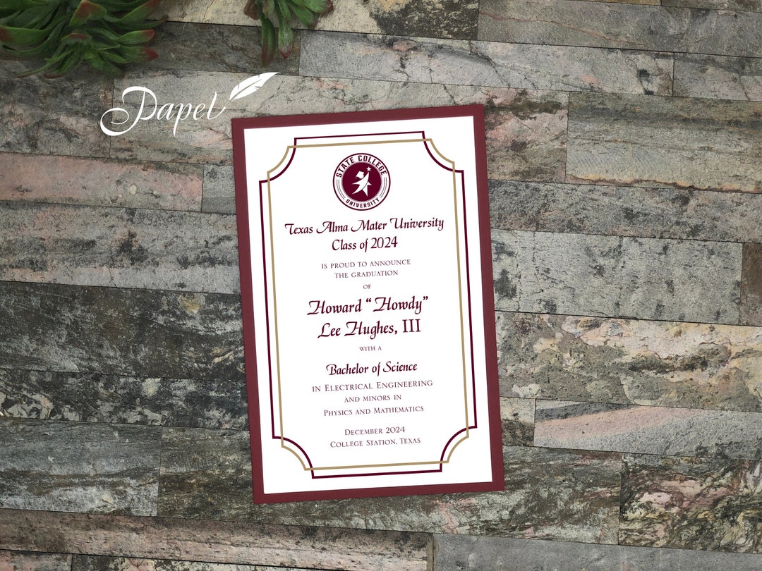 Custom Graduation Invitation: University Announcement, Photo Card - Etsy