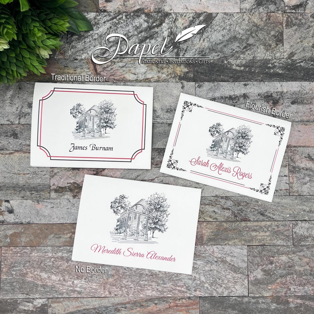 University of Georgia Graduation Thank You Cards Notecards Custom ...