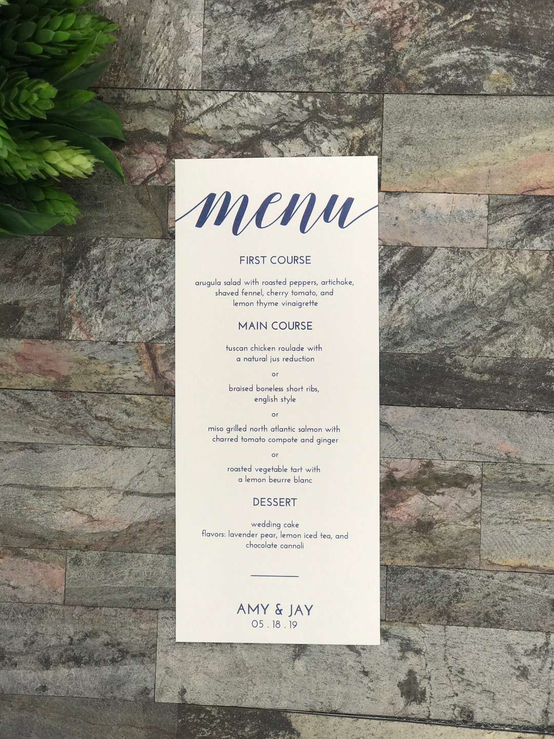 Custom Wedding Dinner Menu: Traditional Tall Design (digital) - Etsy