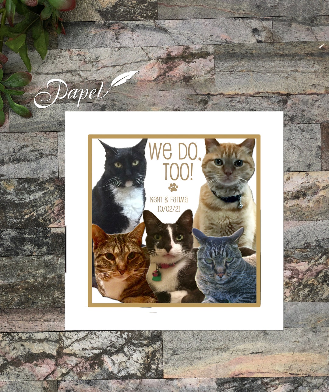 Personalized Cat Dog Wedding Cocktail Napkins, Luncheon Napkins ...